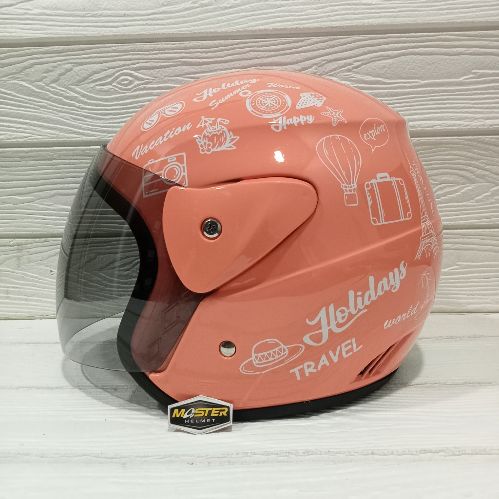 Jual HELM HELEM HALF FACE EVOLUTION MOTIF TRAVELING MIRIP GM EVO MURAH ...