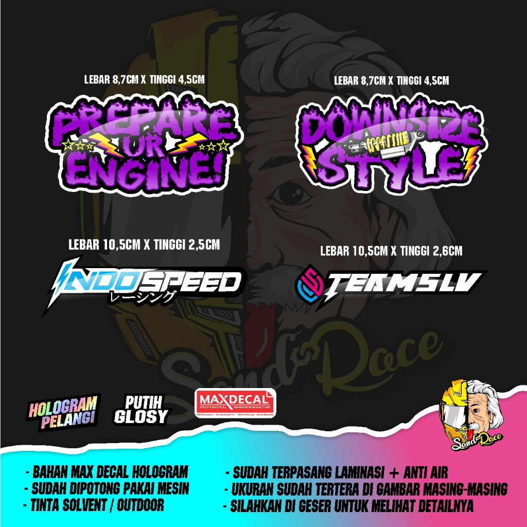 Jual stiker prepare ur engine cutting / sticker ogah jinjit downsize ...