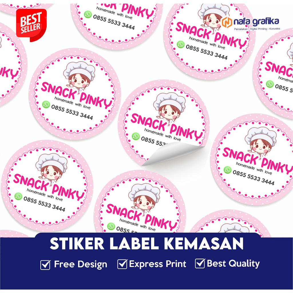 Jual Sticker Bulat Murah Custom Gambar Logo Cetak Label Stiker Makanan ...