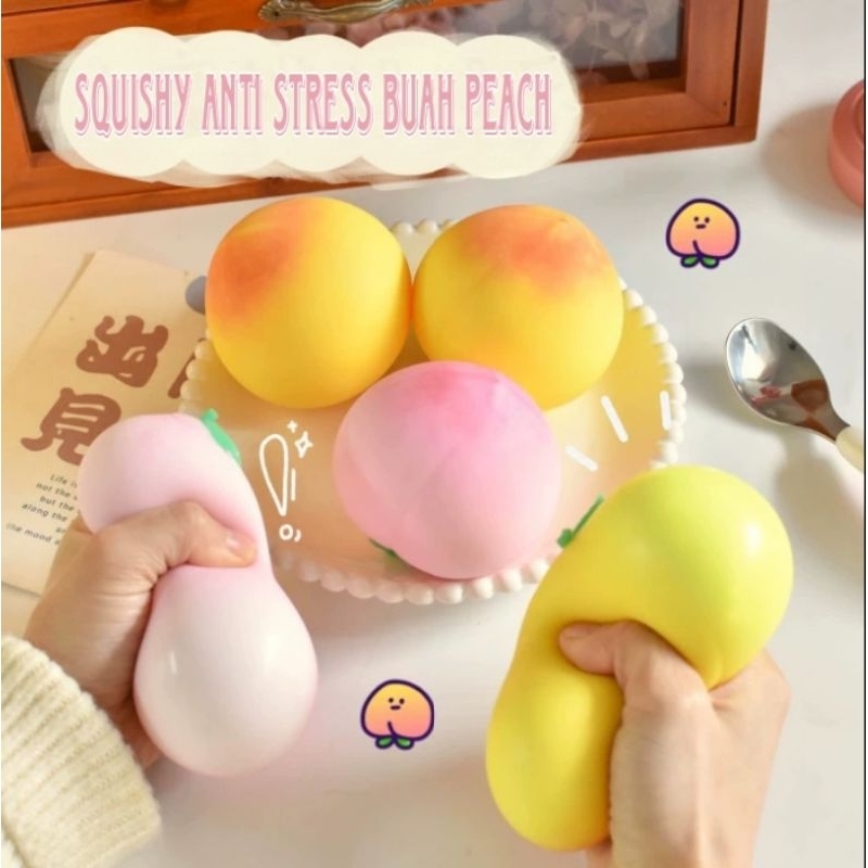 Jual Mainan Squishy Antistress bentuk Buah Peach Squishy Pencet-Pencet ...