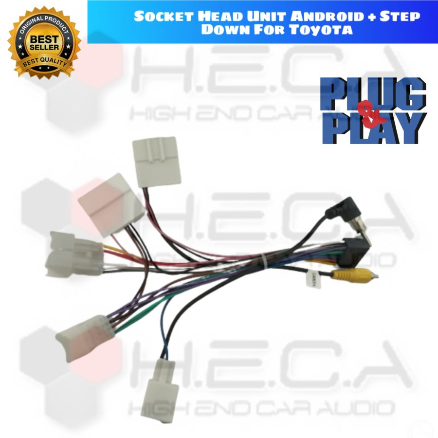 Jual Socket PNP TOYOTA + Step Down Head Unit Android Plug And Play ...