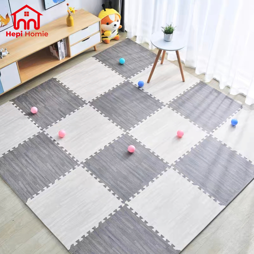 Jual [HH] 60X60X1CM PUZZLE ALAS LANTAI EVA MAT WOOD KARPET TIKAR MATRAS ...