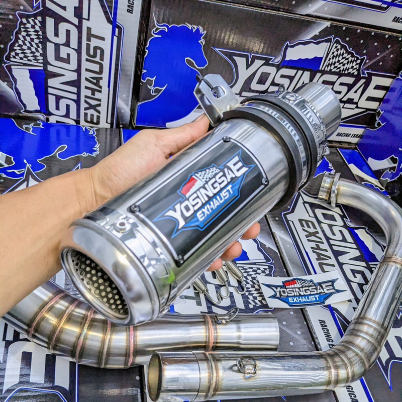 Jual knalpot yosingsae exhaust pipa leher roadrace road race satria fu ...
