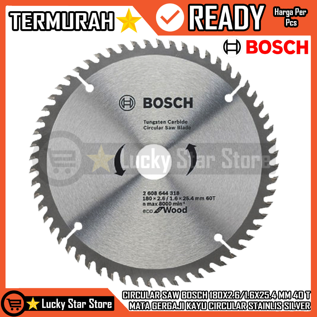 Jual CIRCULAR SAW BOSCH 180X2.6/1.6X25.4 MM 40 T BOSCH MATA GERGAJI KAYU CIRCULAR MATA GERGAJI ...