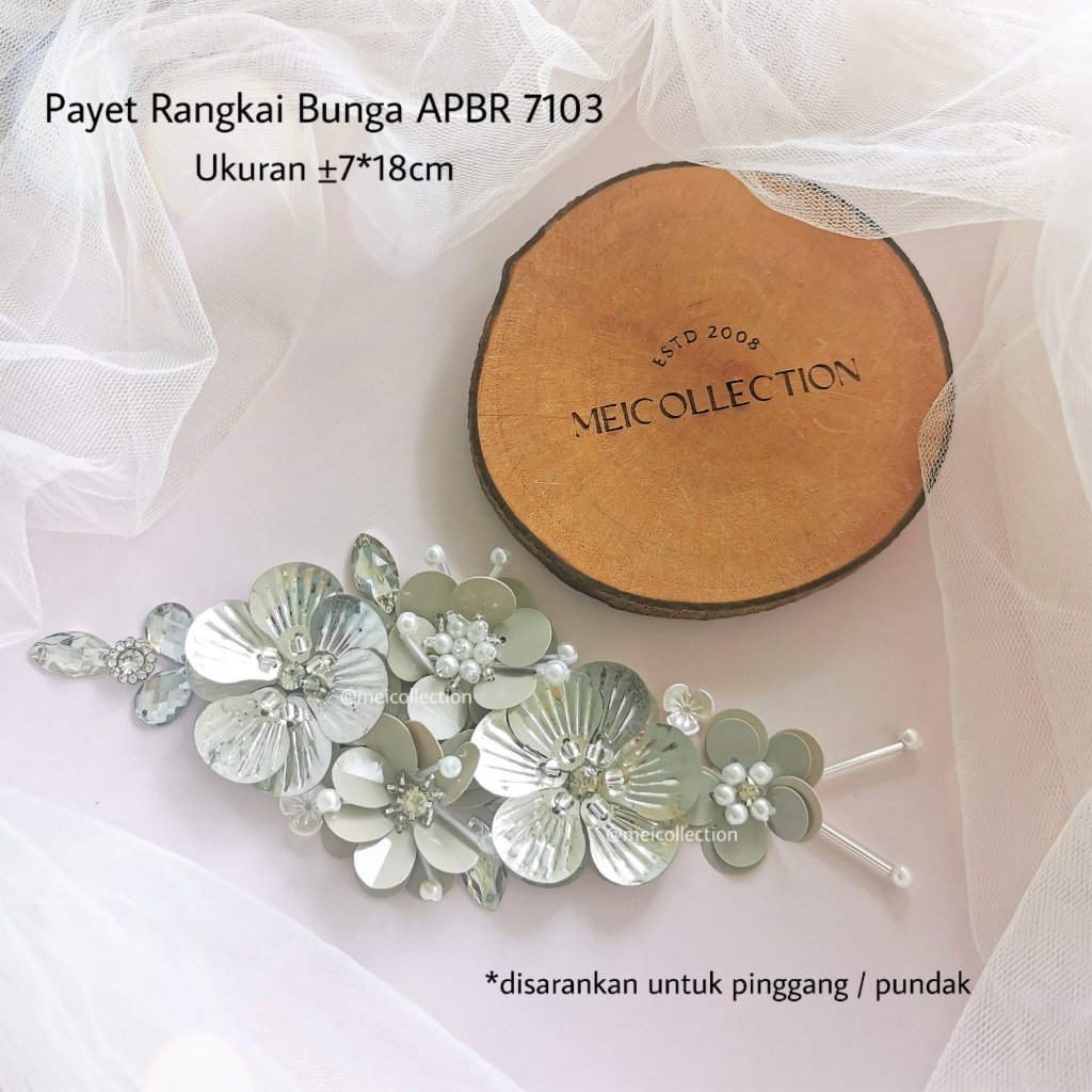 Jual Payet Rangkai Apbr 7104 Silver Kebaya Bunga 3d Shopee Indonesia
