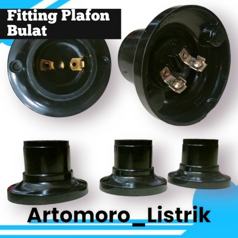 Jual Fiting Tempel Bulat Hitam/Putih / Fitting Plafon | Shopee Indonesia