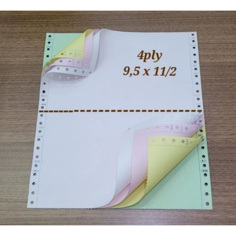 Jual Kertas continuous form 4ply bagi 2( prs)/ukuran A4 /91/2 × 11 ...