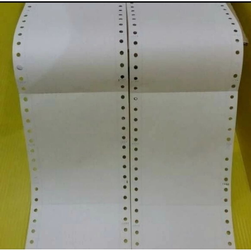 Jual Kertas continuous form 3ply bagi 4 (kwartel)dauble pin hole/harga ...