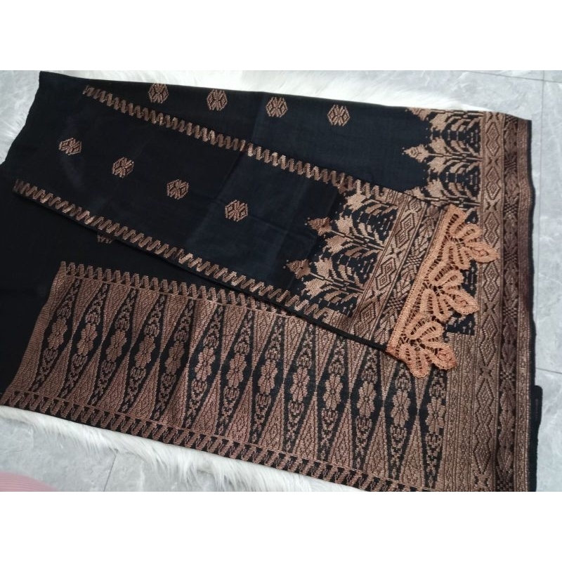 Jual Songket silungkang warna hitam tembaga | Shopee Indonesia