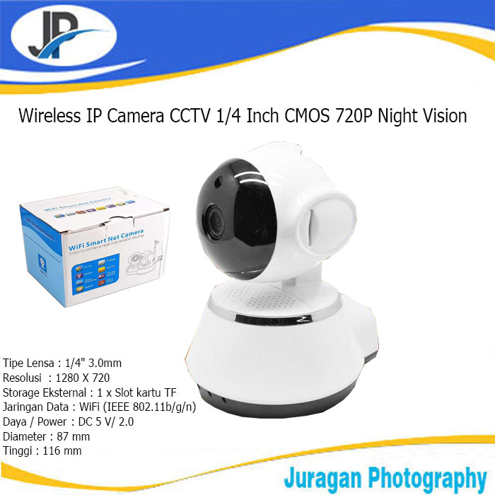 Jual Wireless IP Camera CCTV 1/4 Inch CMOS 720P Night Vision | Shopee ...