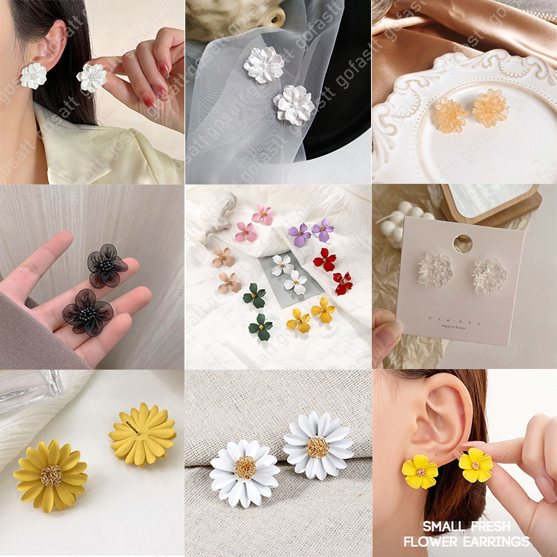 Jual [COD] Anting Bunga Permen Warna Manis / Anting Tusuk Motif Bunga ...