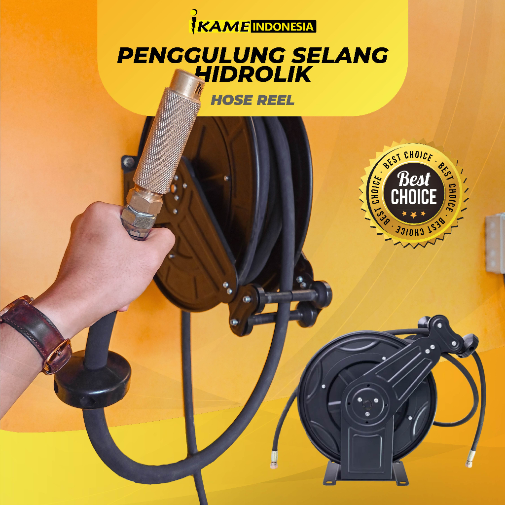 Jual Hose Reel Retractable Automatic High Pressure 12M+2M Hosril ...