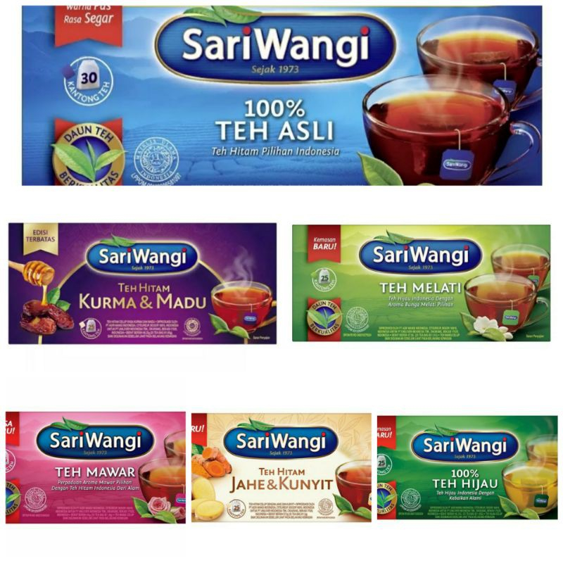 Jual SARI WANGI TEH SARIWANGI BOX ISI 25 KANTONG ALL VARIAN | Shopee ...