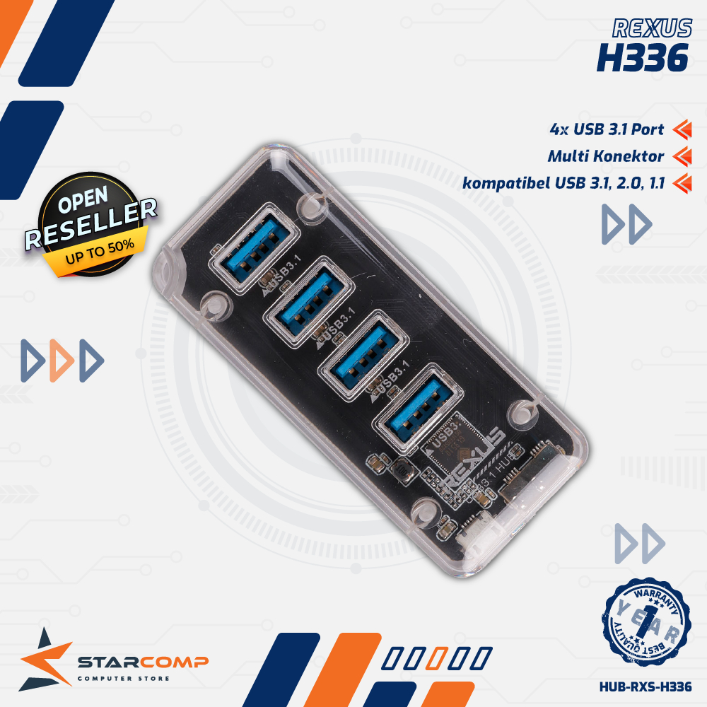 Jual Rexus USB Hub 3.1 H336 4 Port + Converter Type C USB Hub Rexus ...