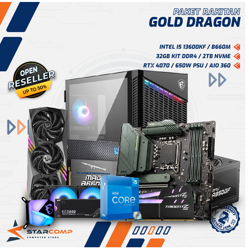 Jual PC RAKITAN I5 13600KF B660M 32GB RAM 2TB NVME RTX 4070 | Shopee ...