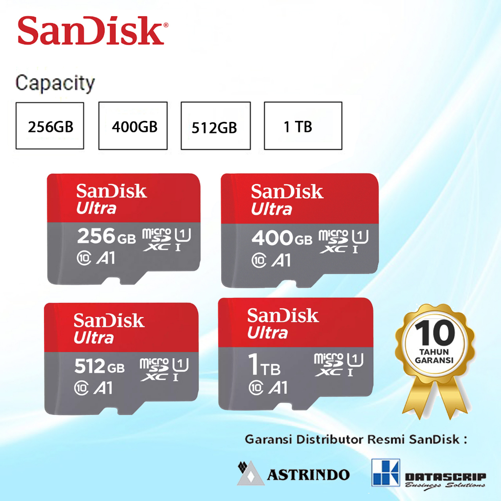 Jual Memory Card | Micro SD 256GB | 400GB | 512GB SanDisk Ultra A1 Up ...