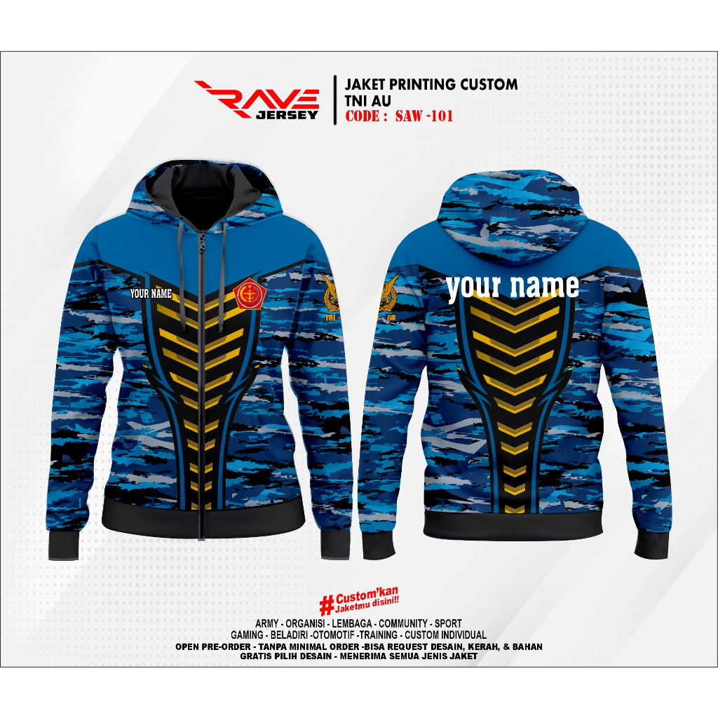 Jual JAKET TNI AU SESI 1 FULL PRINTING SUBLIM CUSTOM (DESAIN SUKASUKA ...
