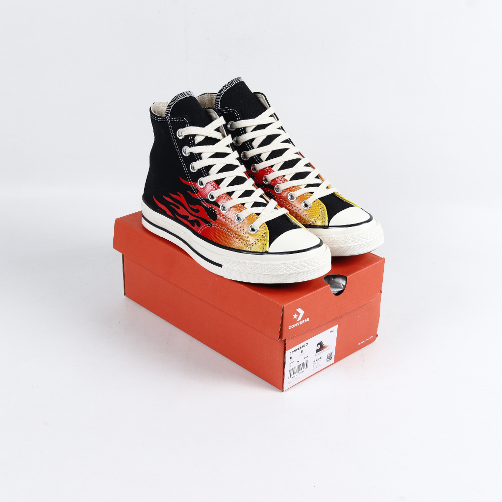 Jual Sepatu Converse Chuck Taylor 70s Hi Flame Black Red - Converse ...