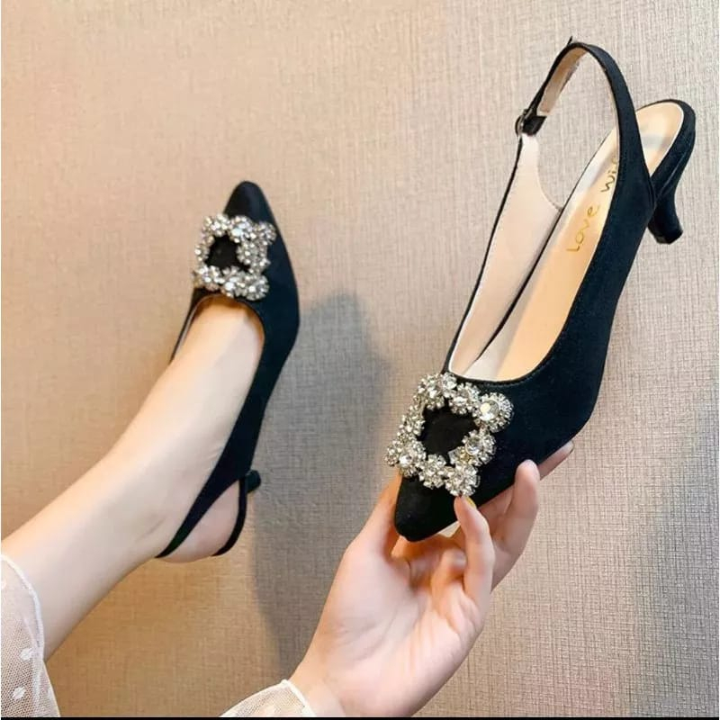 Jual GS28 HILLS/HIGH HEELS WANITA SQUARE A.06 | Shopee Indonesia