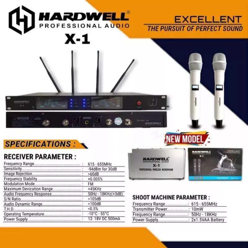 Jual MIC WIRELESS HARDWELL X 1 X1 MICROPHONE HANDLEND ORIGINAL | Shopee Indonesia