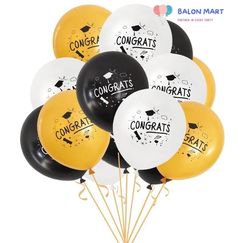Jual Balon Latex Congrats Graduation (satuan) | Shopee Indonesia