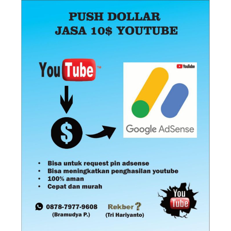 Jual Jasa pin 10 dolar youtube dan push dolar youtube | Shopee Indonesia