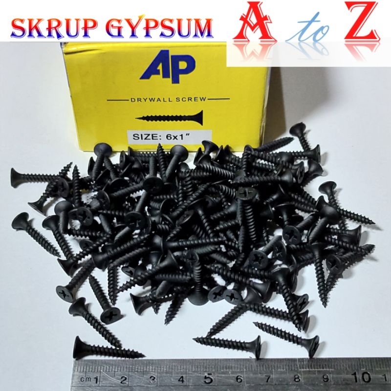 Jual Sekrup gypsum 6 x 1 in (1kotak)/skrup gipsum 6 x 1"/baut gypsum 6 x 1 inch | Shopee Indonesia