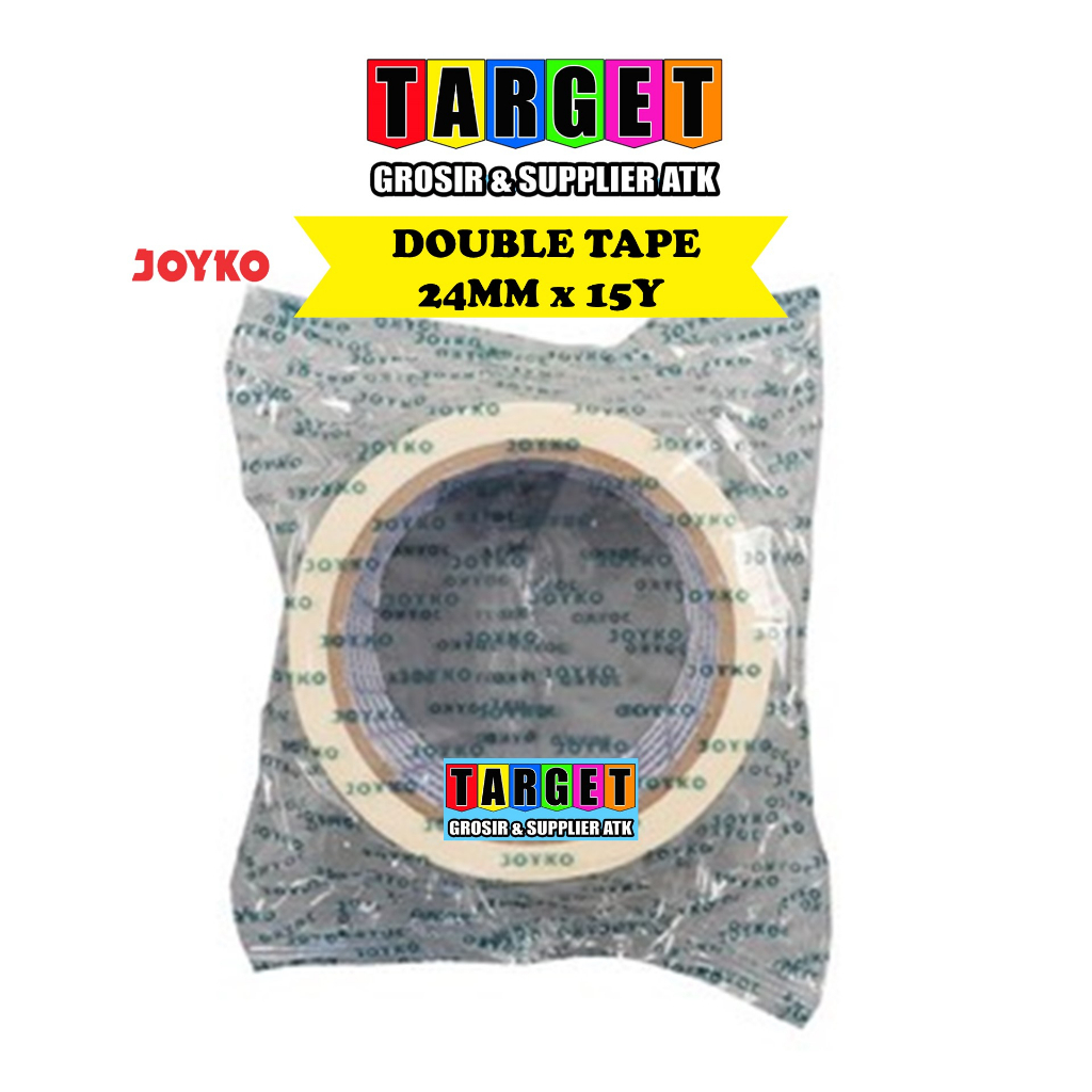 Jual JOYKO DOUBLE TAPE 24mm 48 mm / SOLASI ISOLASI DUA SISI DOBLE DOBEL TIP KERTAS BESAR 1 2 ...