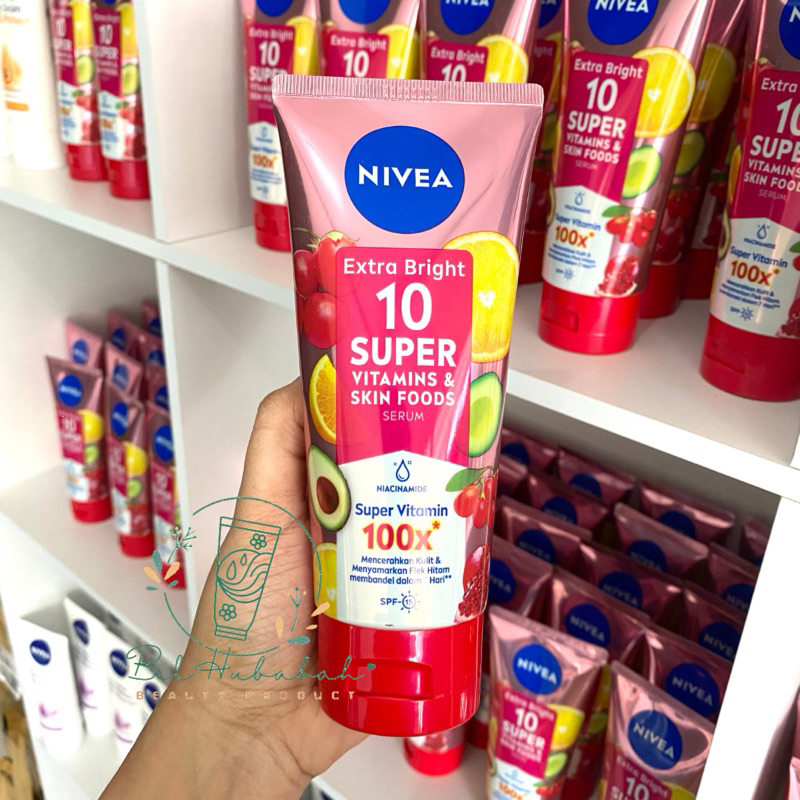 Jual NIVEA Extra Bright 10 Super Vitamin Fruit & Skin Foods Serum 180ml ...