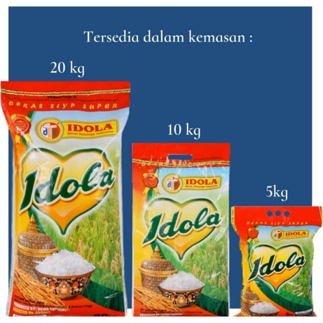 Jual BERAS PREMIUM IDOLA 100% ORIGINAL 20KG 10KG 5KG | Shopee Indonesia