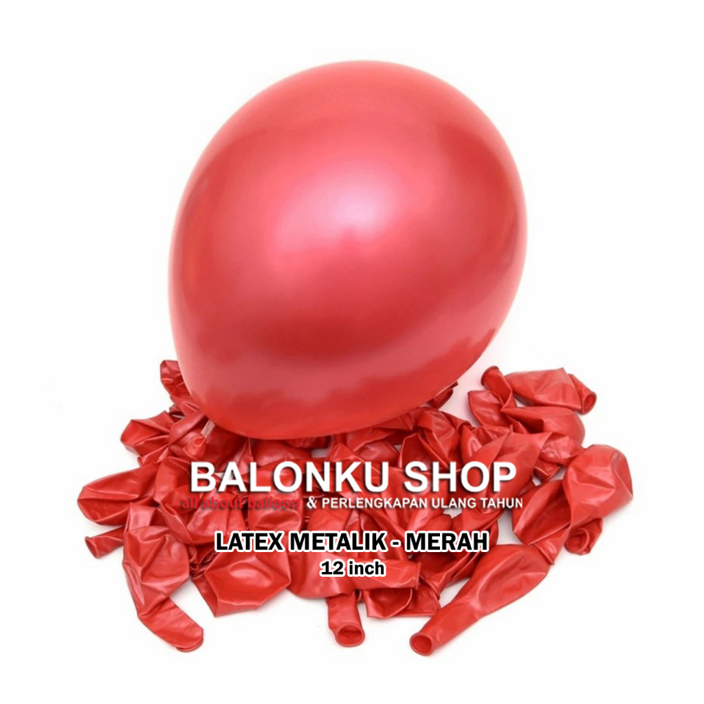 Jual Balon Latex Metalik 12 inch isi 100 pcs / Balon Metalik isi 100 ...