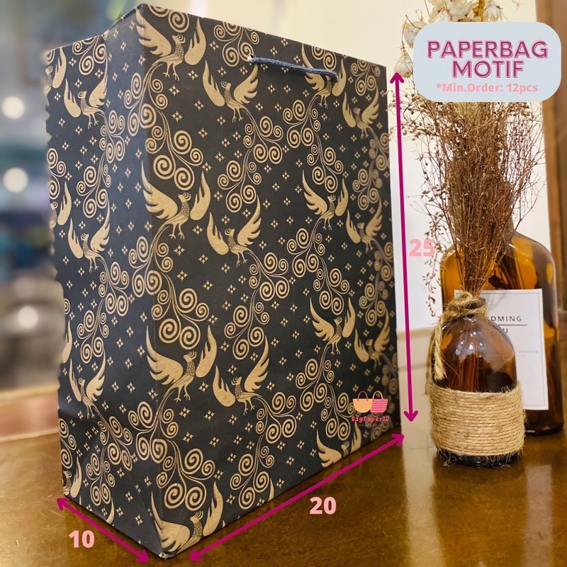 Jual PAPERBAG MOTIF PREMIUM (MH) ukuran 20x10x25 (R6) | Shopee Indonesia