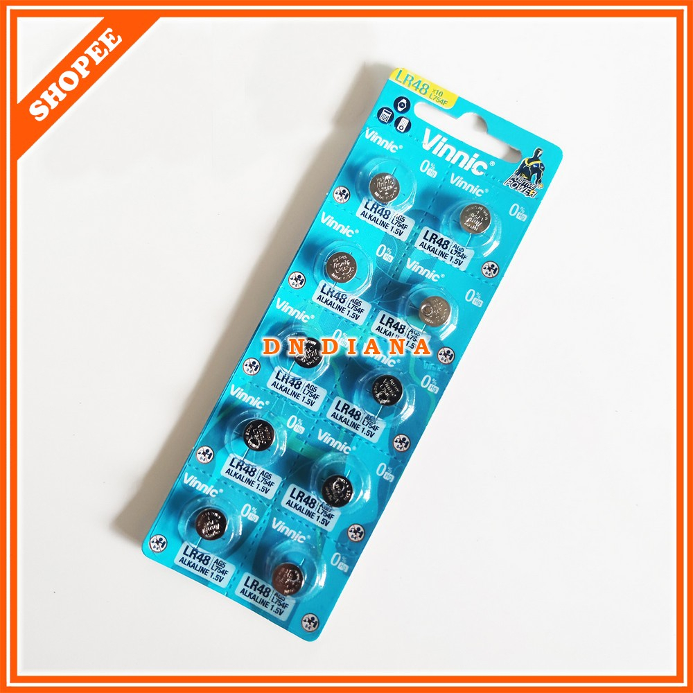 Jual baterai vinnic LR48 L754F AG5 batrai LR 48 AG 5 L 754 F batre LR ...
