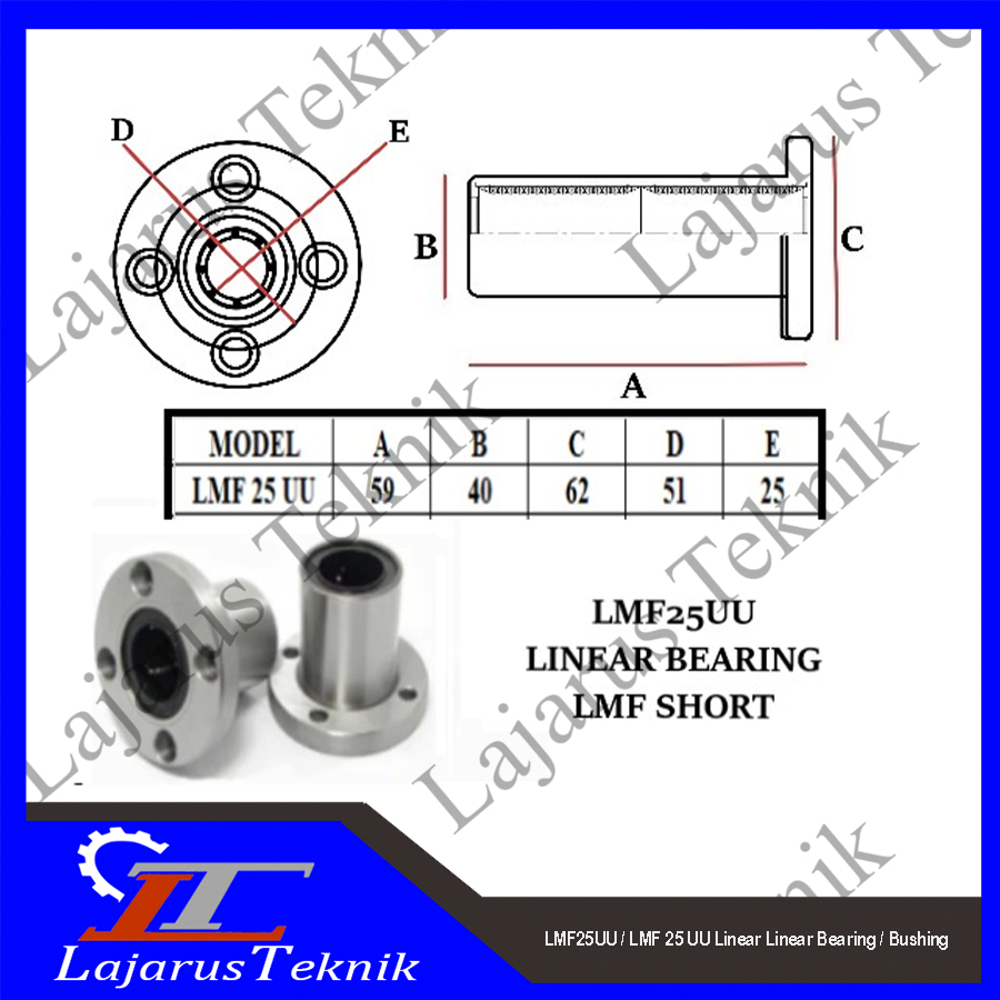 Jual LMF25UU / LMF 25 UU Linear Linear Bearing / Bushing | Shopee Indonesia