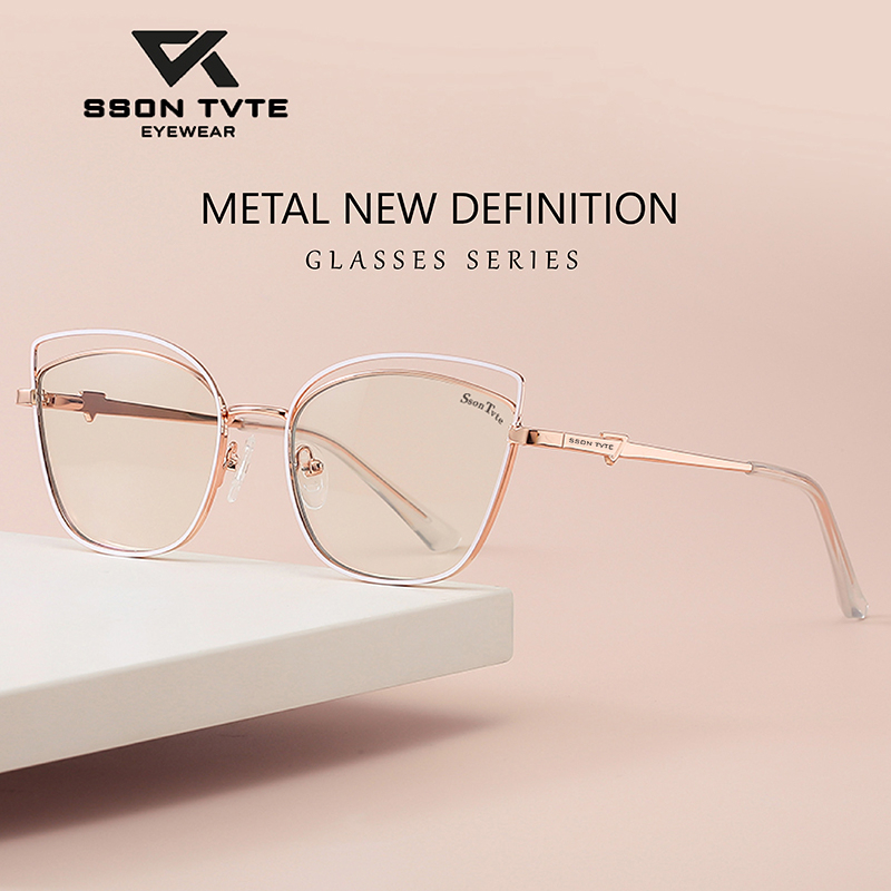 Jual SSON TVTE Frame Kacamata Lensa Minus Pria Wanita Frame Cat Eye ...