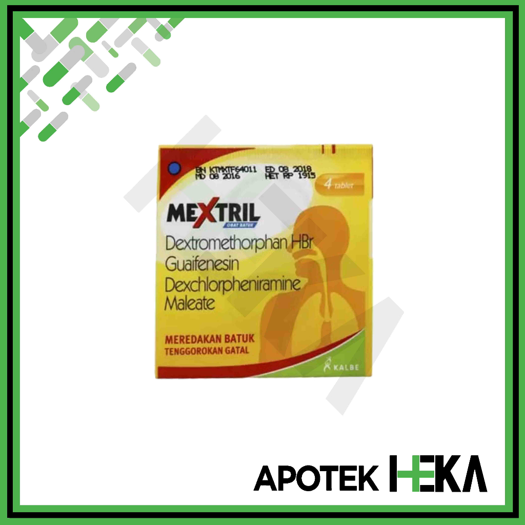 Jual Mextril Obat Batuk Strip isi 4 Tablet - Batuk Tenggorokan Gatal ...