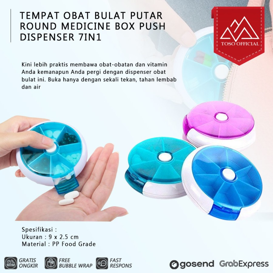 Jual TEMPAT OBAT KOTAK OBAT PIL TABLET PUTAR MEDICINE BOX DISPENSER ...