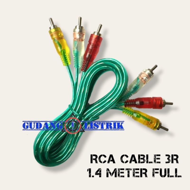 Jual Kabel AV DVD 3 Jalur RCA Cable 3R Transparan 1.4 Meter Full | Shopee Indonesia
