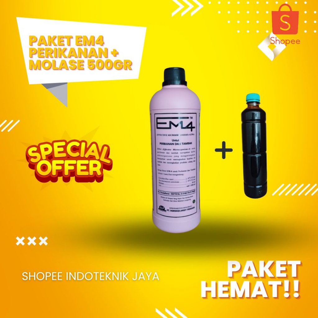 Jual EM4 Perikanan 1 Liter + Molase Untuk Ikan 500 gr | Shopee Indonesia