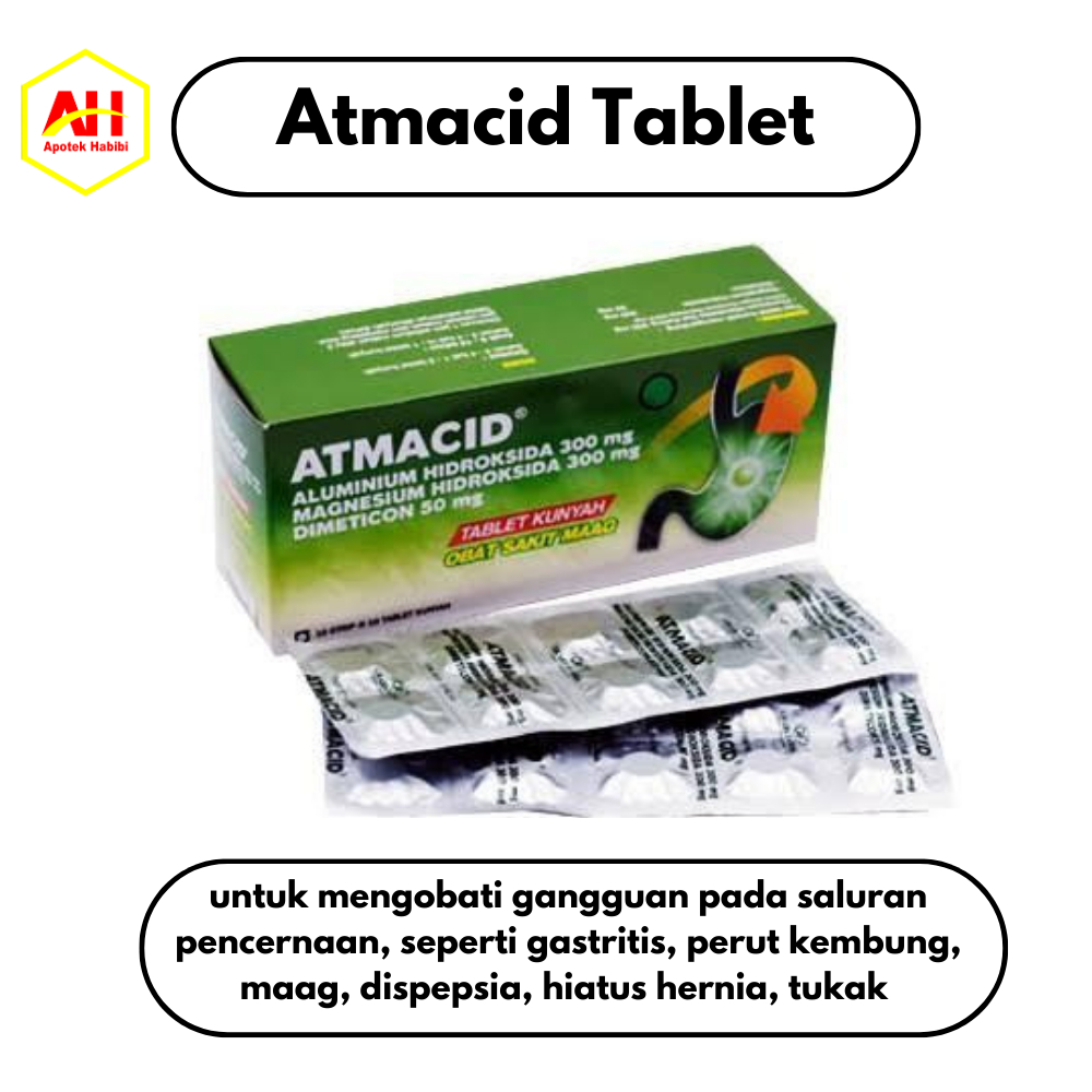Jual ATMACID ATMASID ATMAKID 1 STRIP ISI 10 TABLET OBAT MAAGH MAAG ...