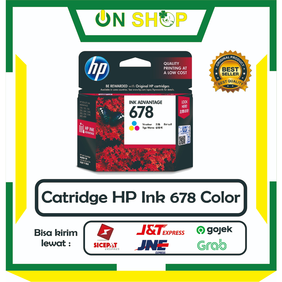 Jual Catridge HP Ink 678 Color/ Tinta Hp 678 Warna Original | Shopee ...