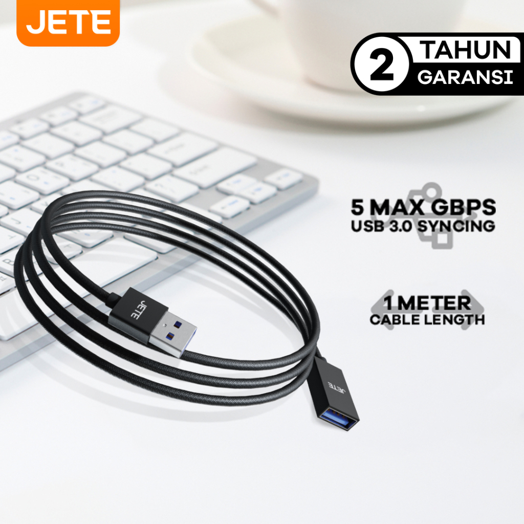 Jual Kabel Extension USB 3.0 Male to Female 1m 1 m JETE X9 - Garansi 2 Tahun | Shopee Indonesia
