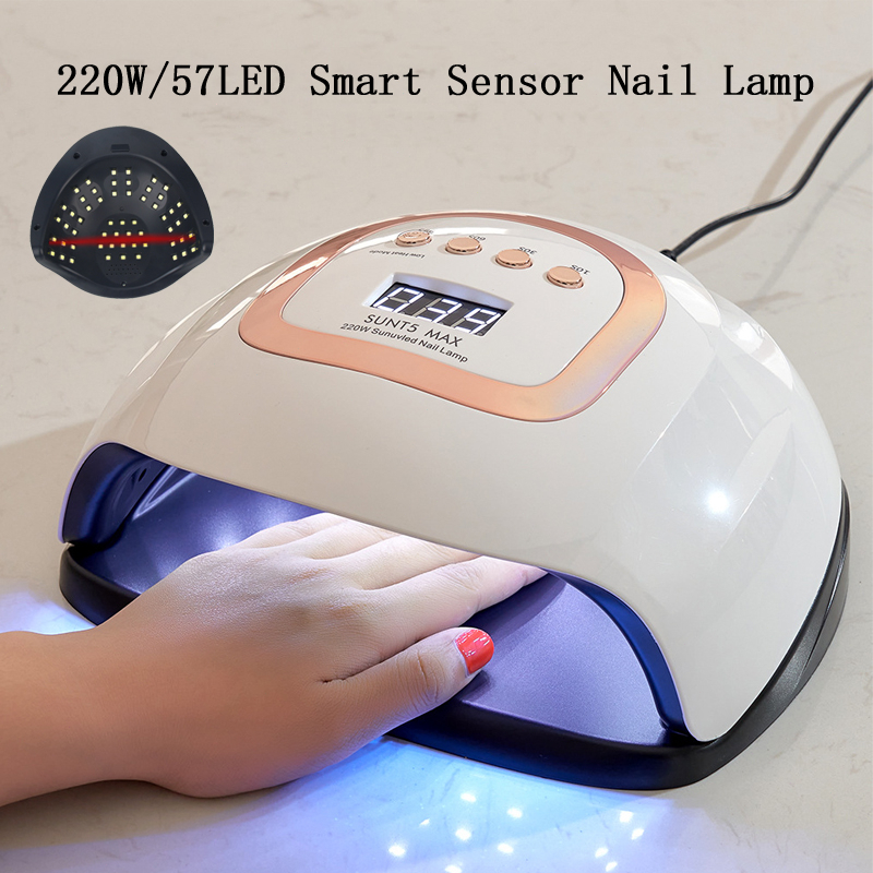 Jual Nail Dryer UV LED 220W 57 LED Alat Pengering Kutek Nail art UV Led Nail Lamp Pengering Kuku ...