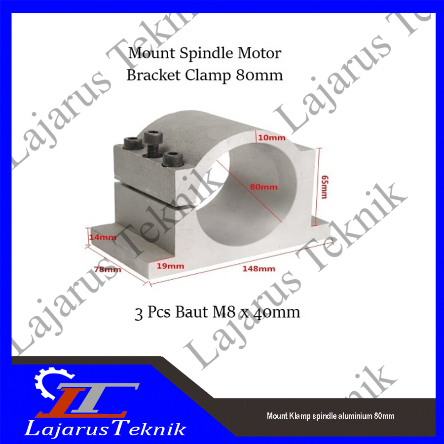 Jual 80MM Mount Spindel Motor Bracket Clamp Aluminium | Shopee Indonesia