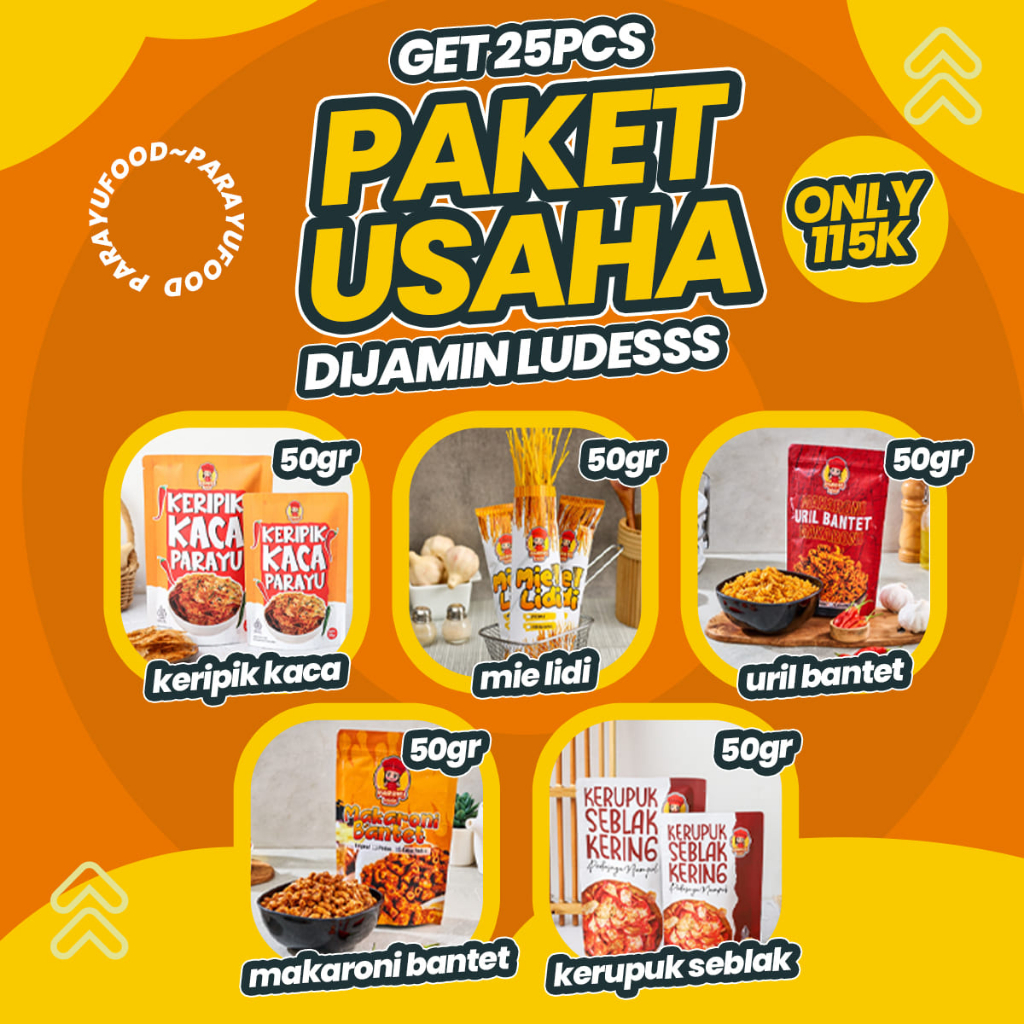 Jual Parayu Food - Paket Usaha Dapat 25 Pcs Ukuran 50gr Varian Bareng ...