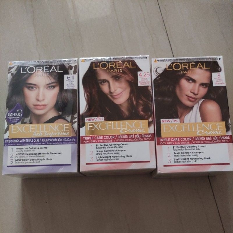 Jual Loreal paris exellence hair color dark brown / moka brown / brown ...