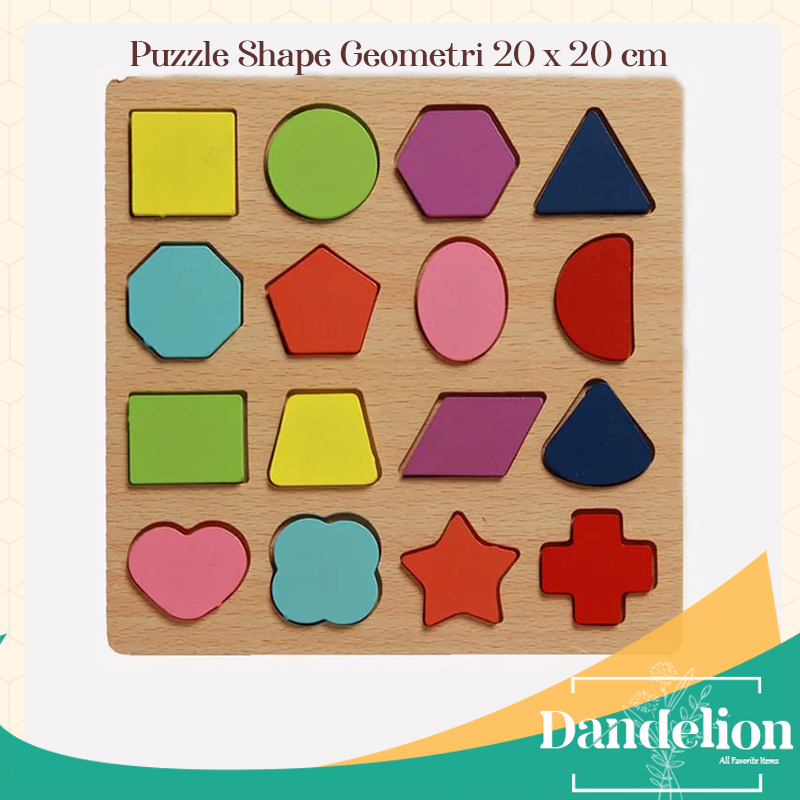 Jual Mainan Edukasi Anak Basic Shape Wooden toys Balok Geometri Puzzle ...
