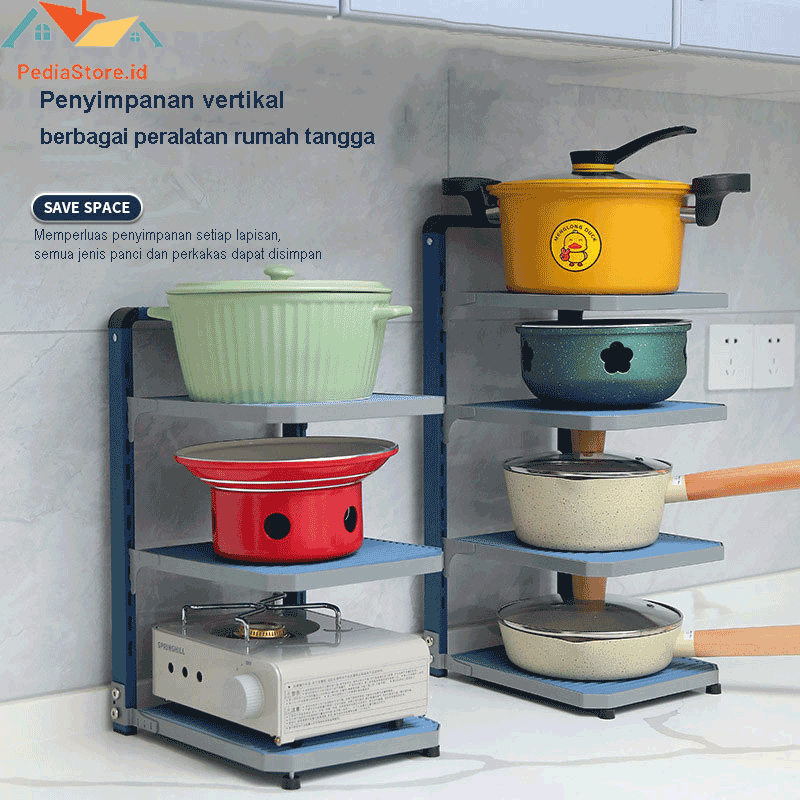 Jual Rak panci susun Side Dish Rack Pan Wall Mountable Countertop ...