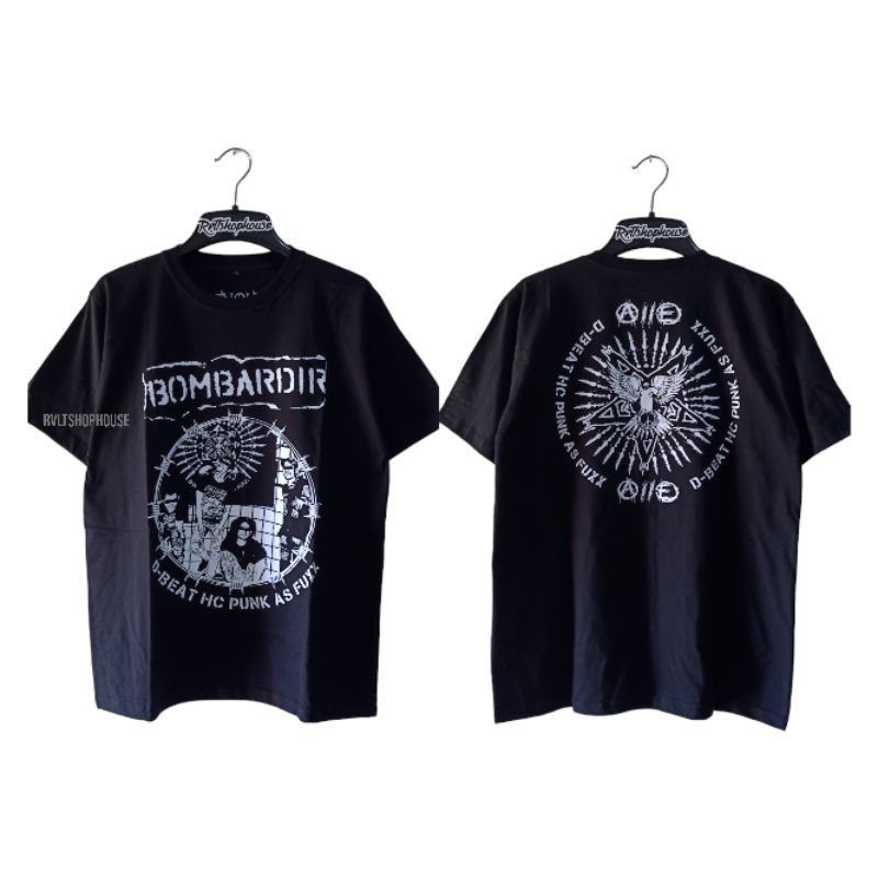 Jual T-shirt Band Punk Bombardir D-beat HC Hitam / Kaos Distro T-shirt ...