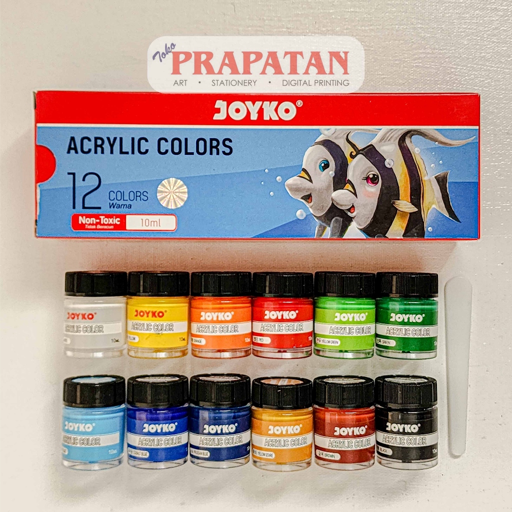 Jual Cat Akrilik Set Joyko 12x10ml | Joyko Acrylic Set | Shopee Indonesia